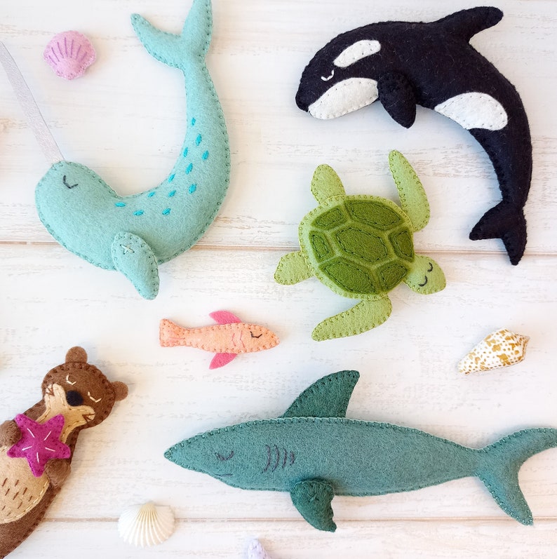 15 Felt Ocean Animal Patterns PDF & SVG Sea Creature - Etsy