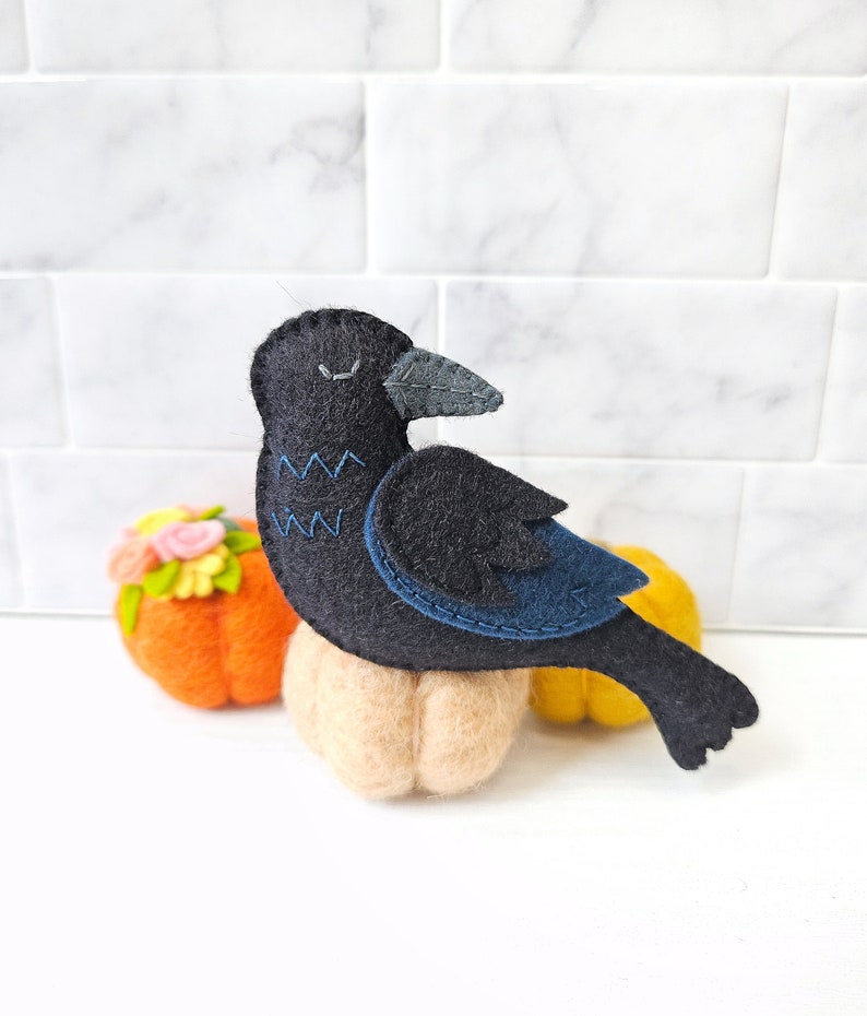 Felt Raven Pattern, Beginner Hand Sewing Tutorial. PDF & SVG Instant ...