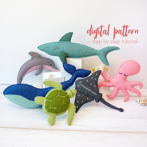 Seaweed Felt PDF Sewing Pattern Sea Life Ornaments Baby Mobile - Etsy