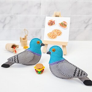 Felt Pigeon Sewing Pattern PDF, Easy Bird Ornament DIY, Felt Bird SVG ...