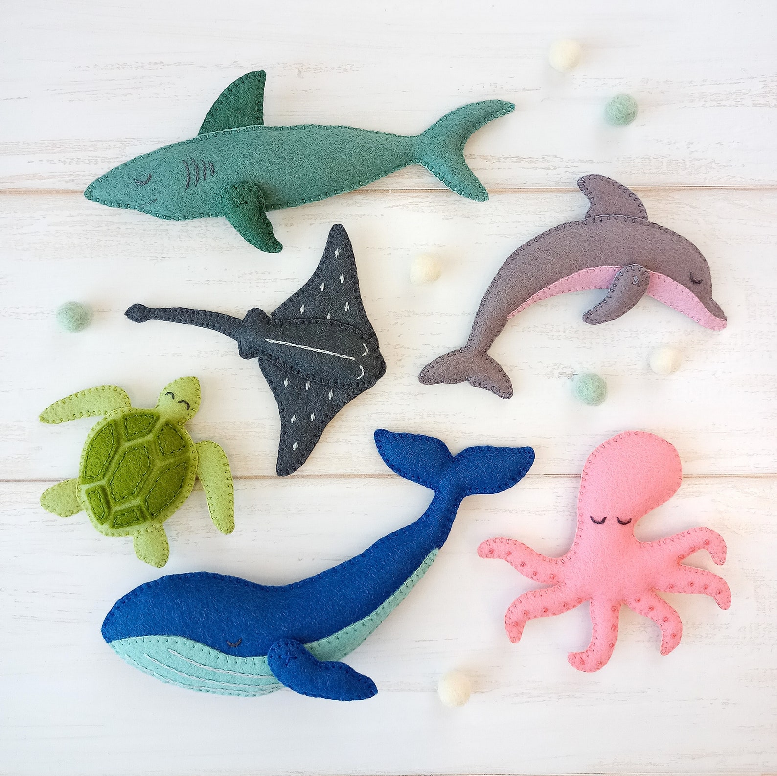 Felt Ocean Animal Patterns PDF & SVG, Sea Creatures Digital Download ...