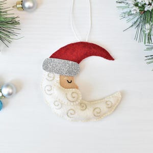 Felt Santa Pattern PDF, Easy Felt Crescent Santa DIY, Christmas Santa ...