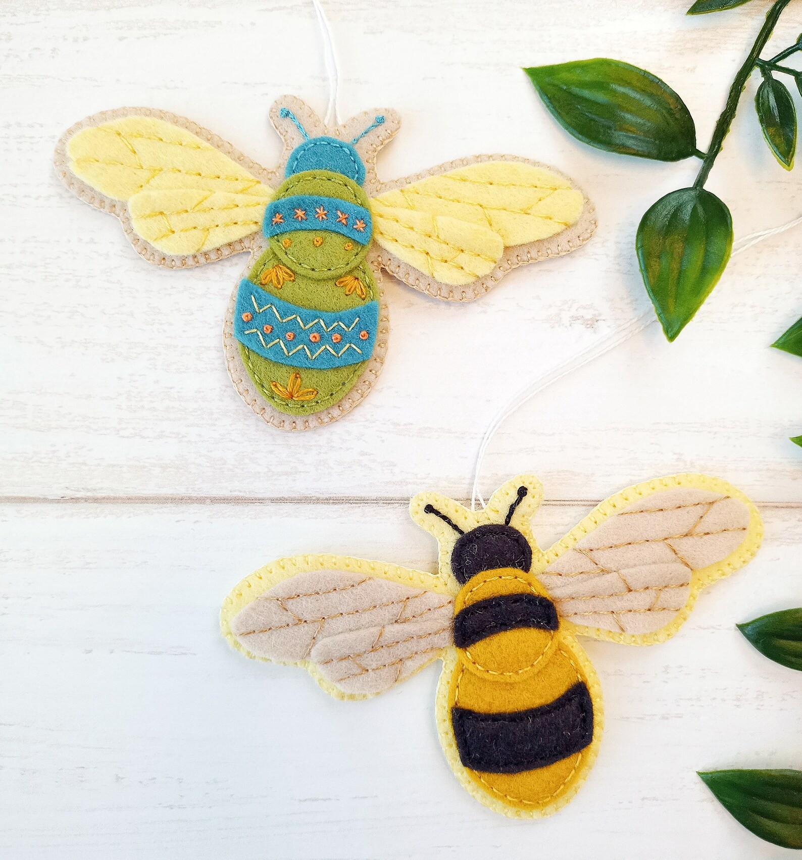 Embroidered Bee PDF Felt Sewing Pattern, DIY Bug Pattern, Felt Bee ...