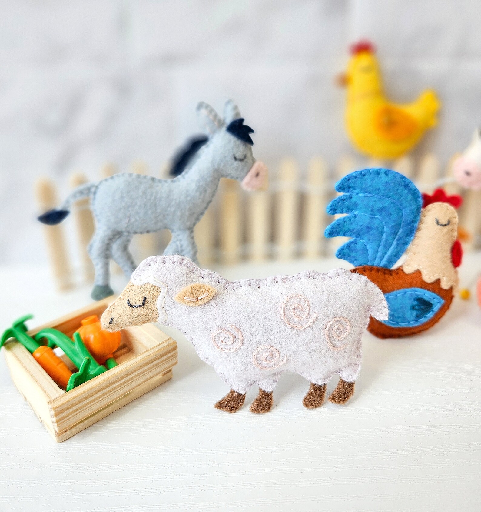 6 Felt Farm Animals Set - PDF & SVG Sewing Patterns, Felt Farm Animal ...