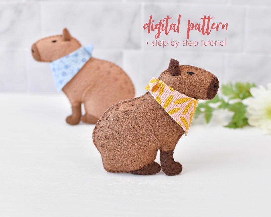 Felt Capybara Sewing Pattern PDF, Easy Felt Animal DIY, Capybara ...