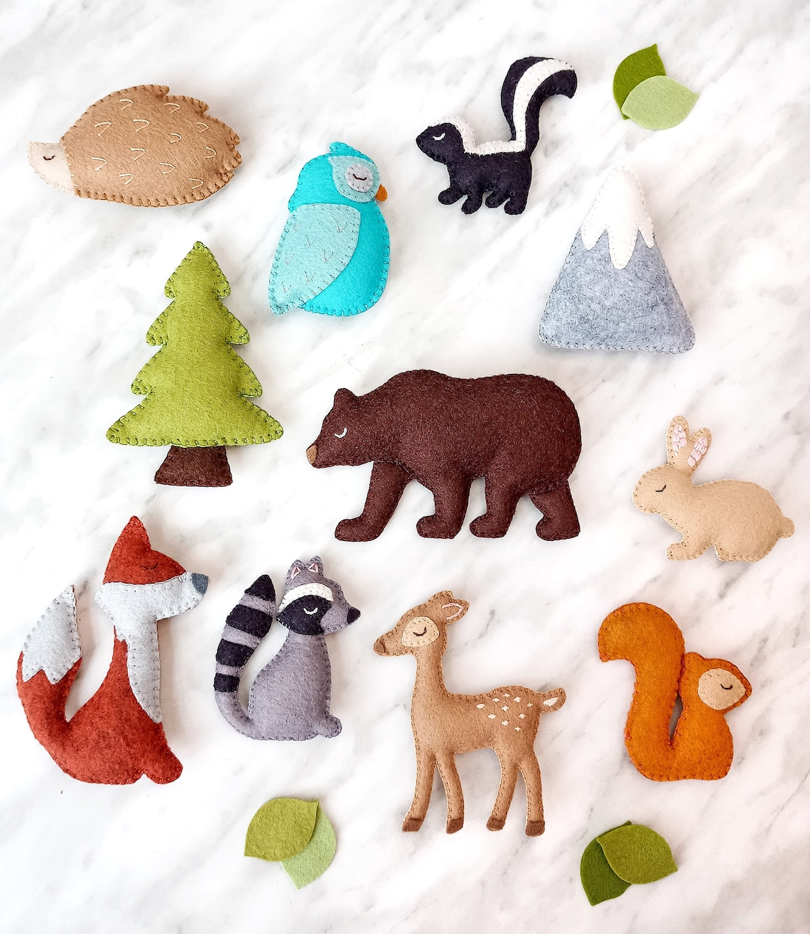 PDF & SVG Pattern Set 11 Felt Woodland Animals Felt Forest - Etsy