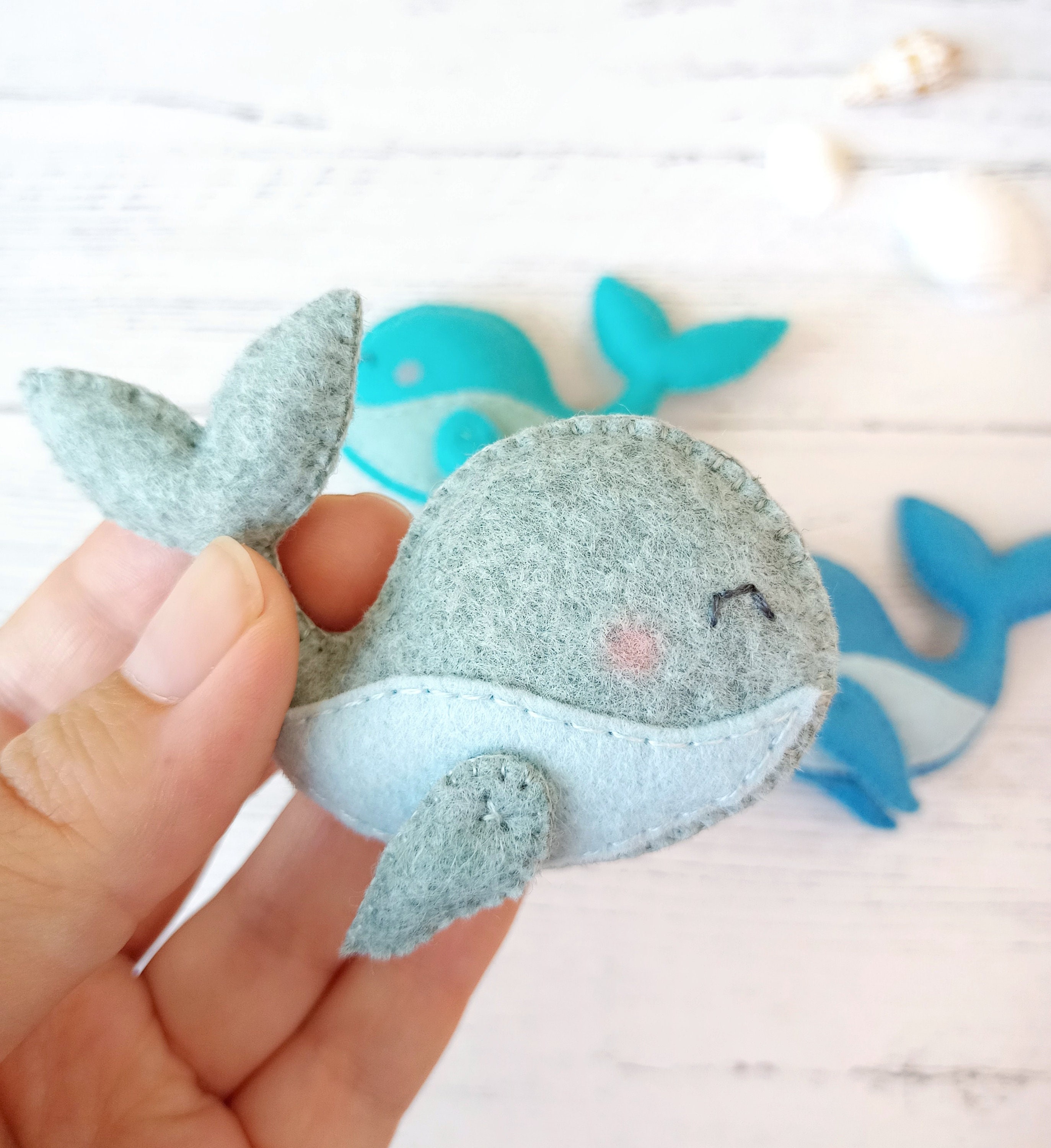 PDF Felt Pattern Whale Plushie Pattern. Felt Animal Sewing | Etsy