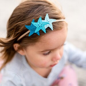 Teal Felt Headband. Felt Starfish Headband. Nautical Hair Accessories ...