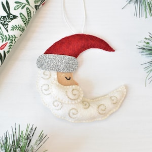 Felt Santa Pattern PDF, Easy Felt Crescent Santa DIY, Christmas Santa ...