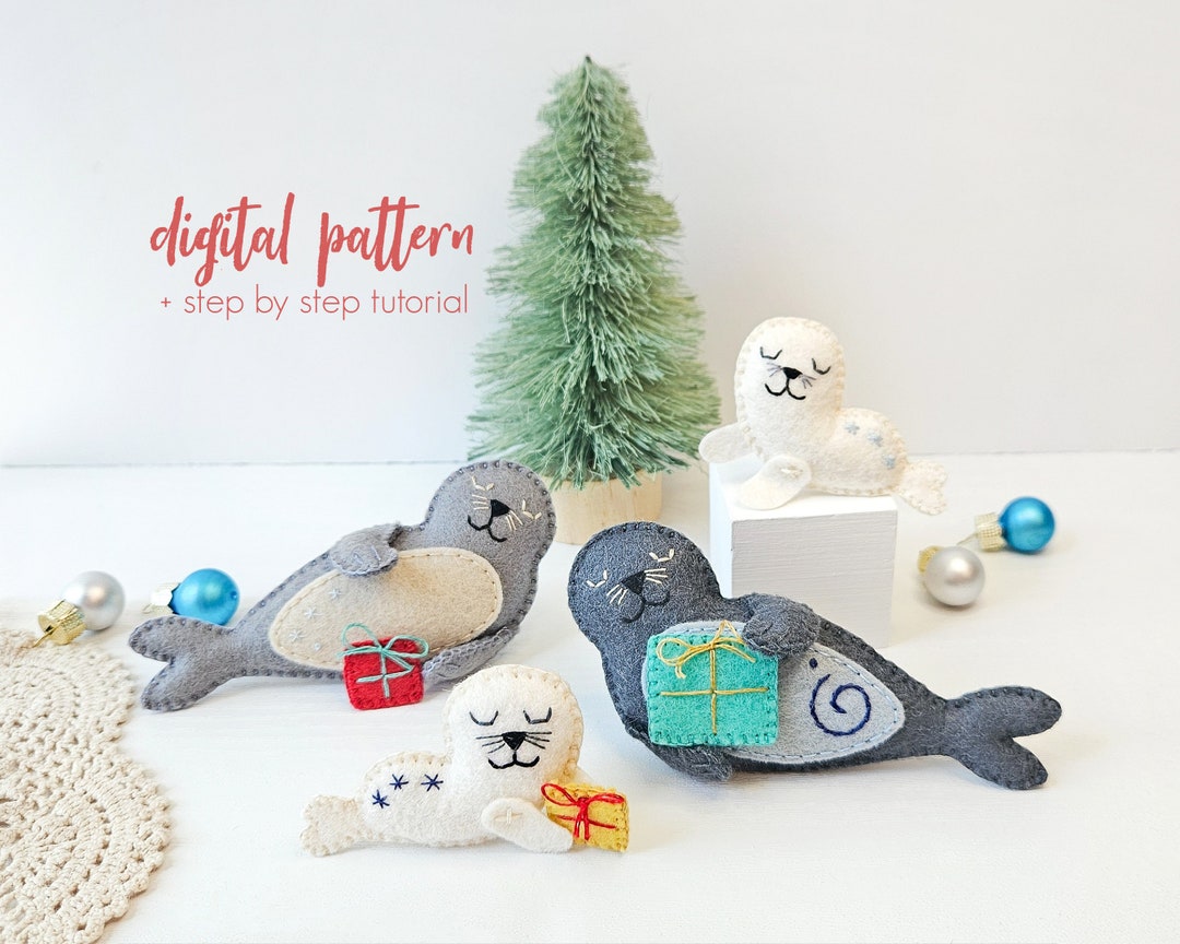 DIY Felt Seal Sewing Pattern. PDF & SVG Seal Pattern. Hand Embroidered ...