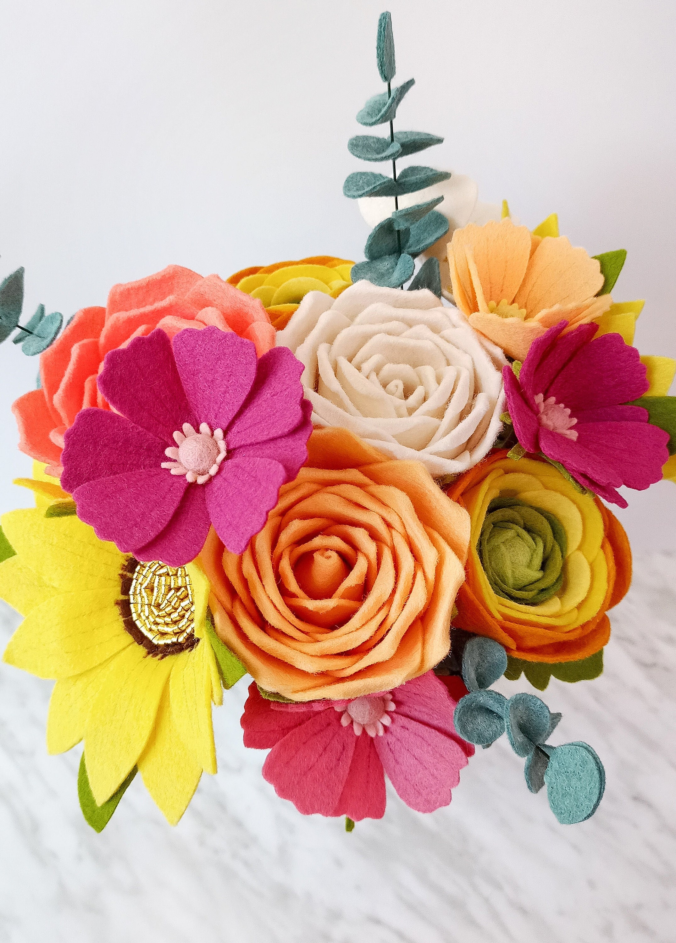 Felt Flower Bouquet Pattern Set - Instant Digital Download PDF & SVG ...