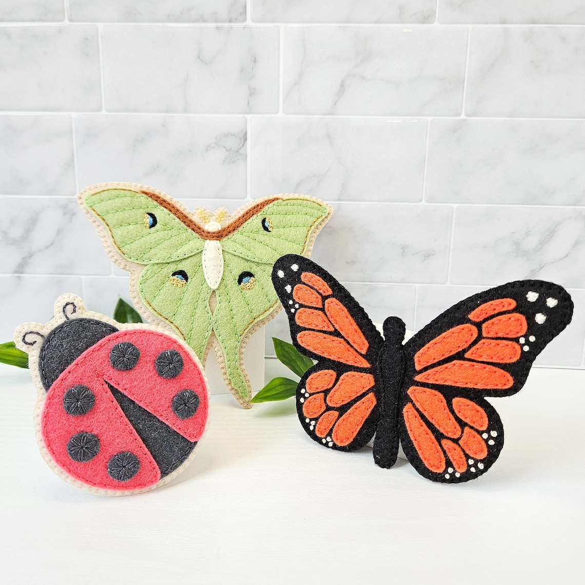 Set of 6 Felt Insects PDF Sewing Patterns, Butterfly, Moths, Bee ...