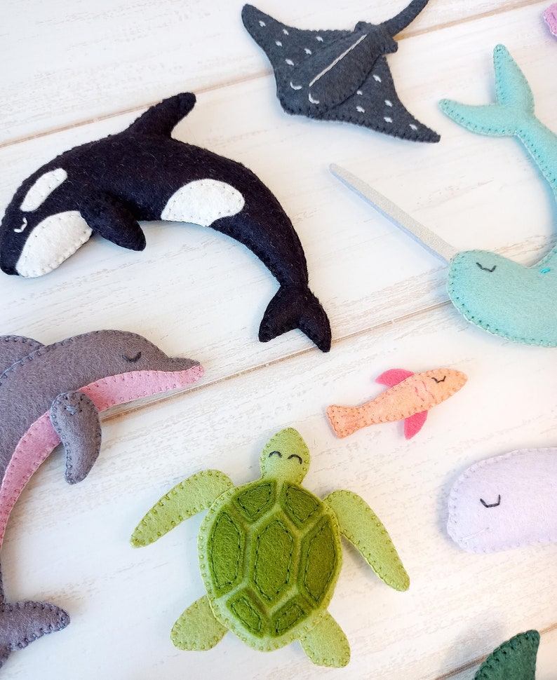 15 Felt Ocean Animal Patterns PDF & SVG Sea Creature - Etsy
