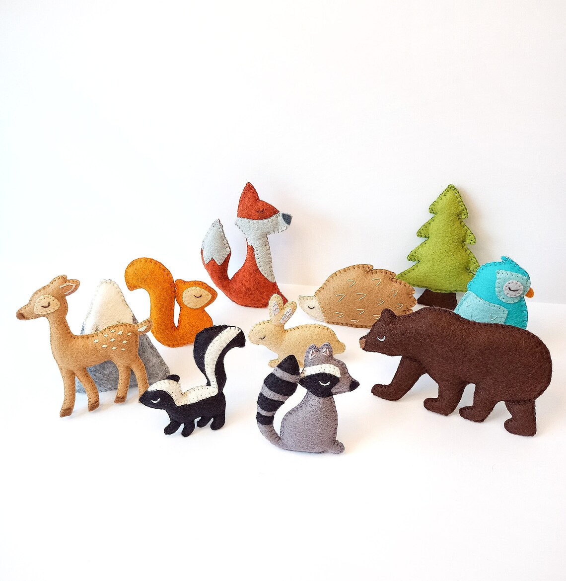 PDF & SVG Pattern Set 11 Felt Woodland Animals Felt Forest - Etsy