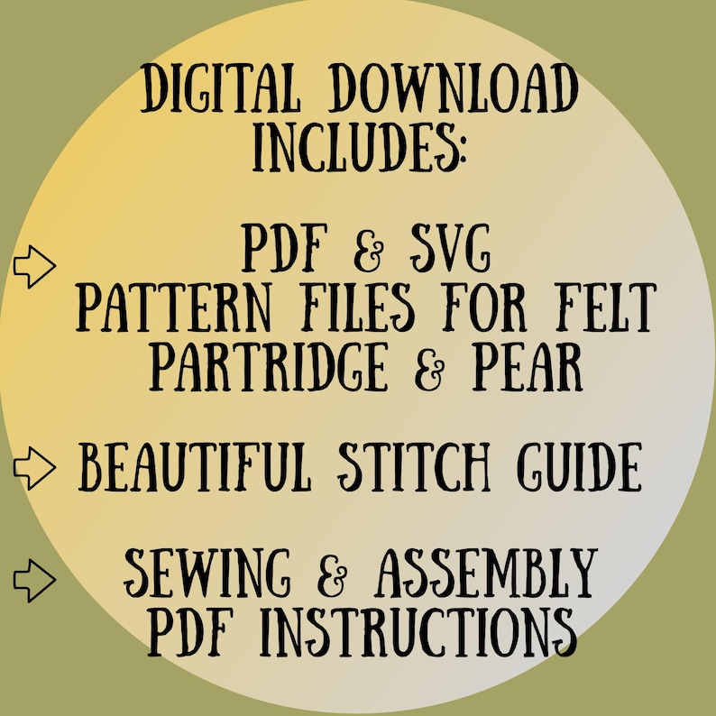 Partridge Felt Sewing Pattern (PDF, SVG), Christmas Ornament DIY, Felt ...