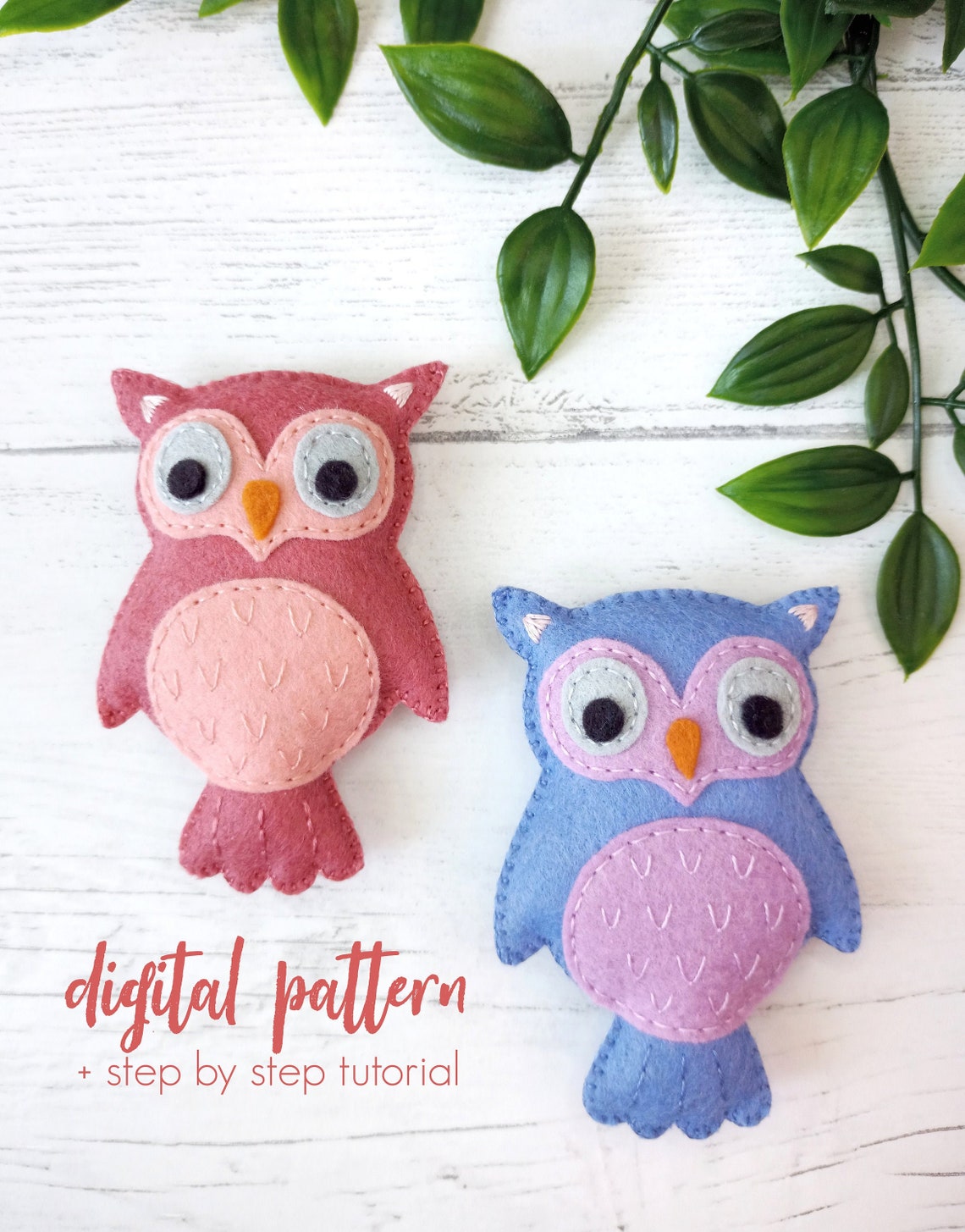 PDF Pattern Felt Owl Stuffed Animal Sewing Pattern. Felt | Etsy