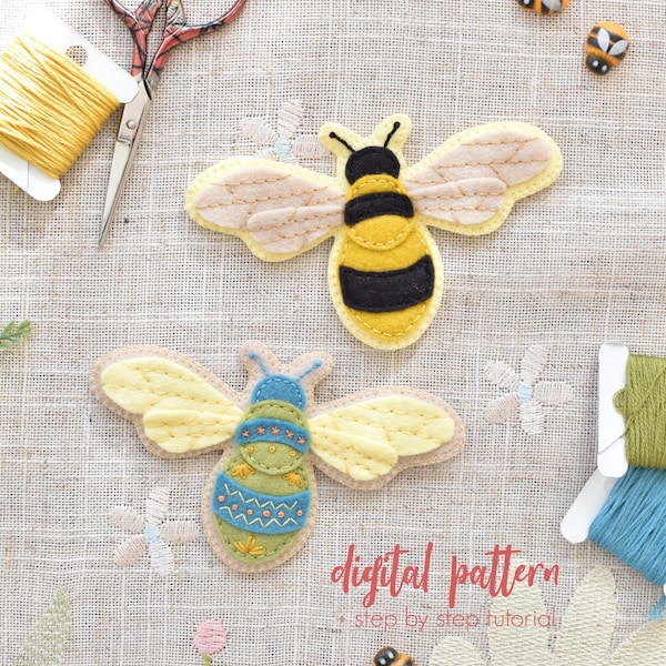 Felt Bees Patterns - Etsy UK
