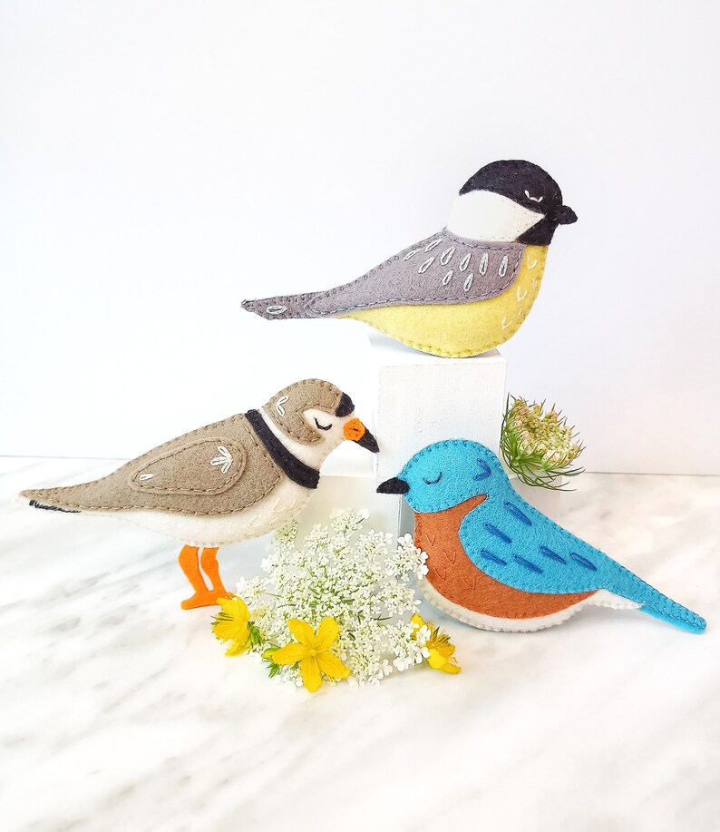 Felt Bluebird Sewing Pattern - PDF and SVG Files. Embroidered Felt Bird ...