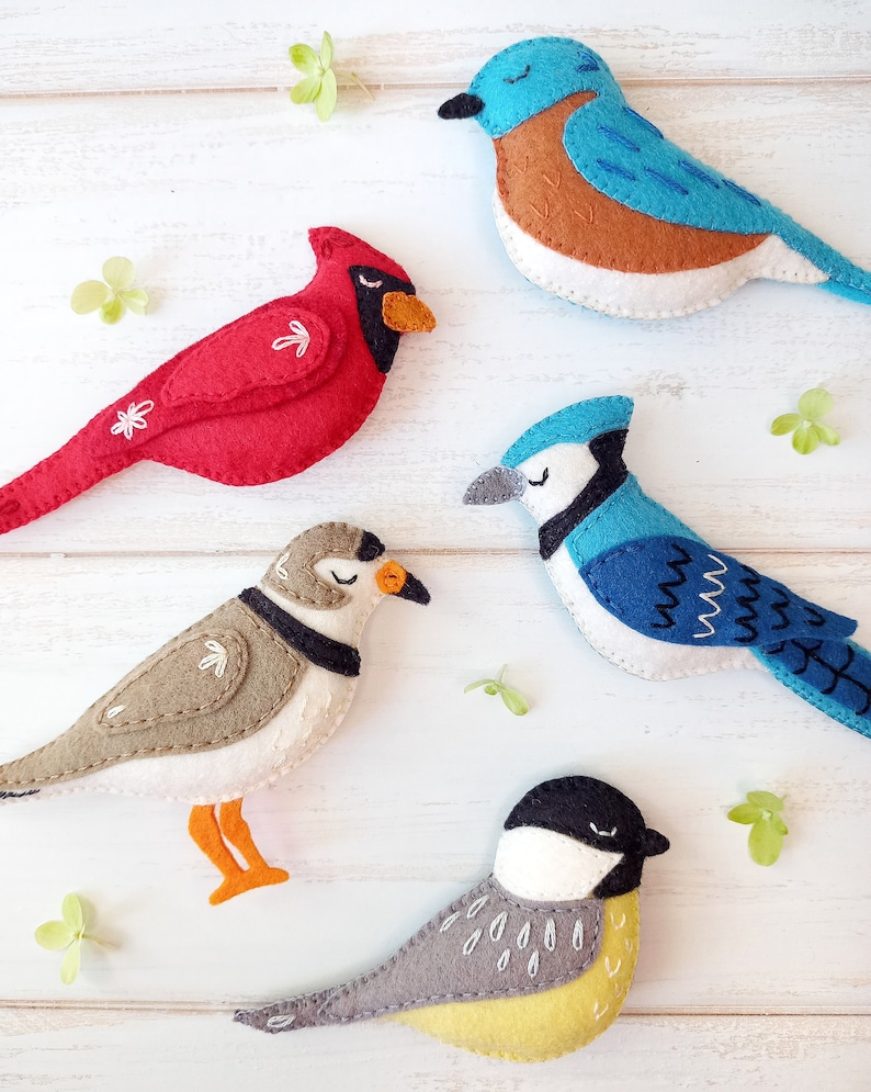 Set of 5 Felt Bird Patterns PDF Sewing Pattern Set Printable - Etsy