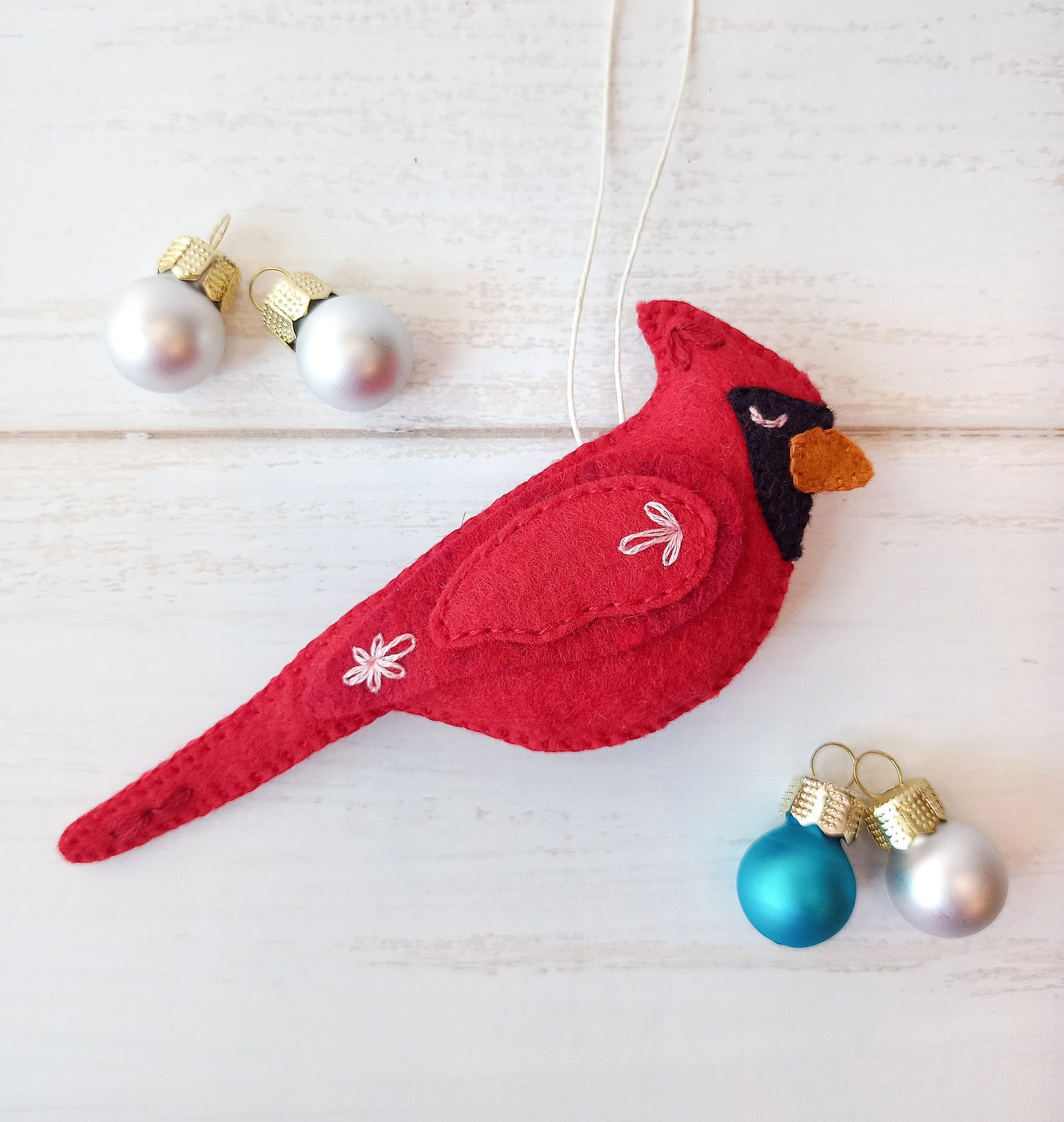 Cardinal Sewing Pattern PDF, Felt Red Bird SVG Instant Download Pattern ...