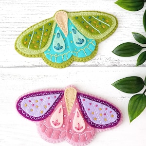 PDF Felt Pattern - Felt Embroidered Moth. Hand Embroidery Pattern. Moth ...
