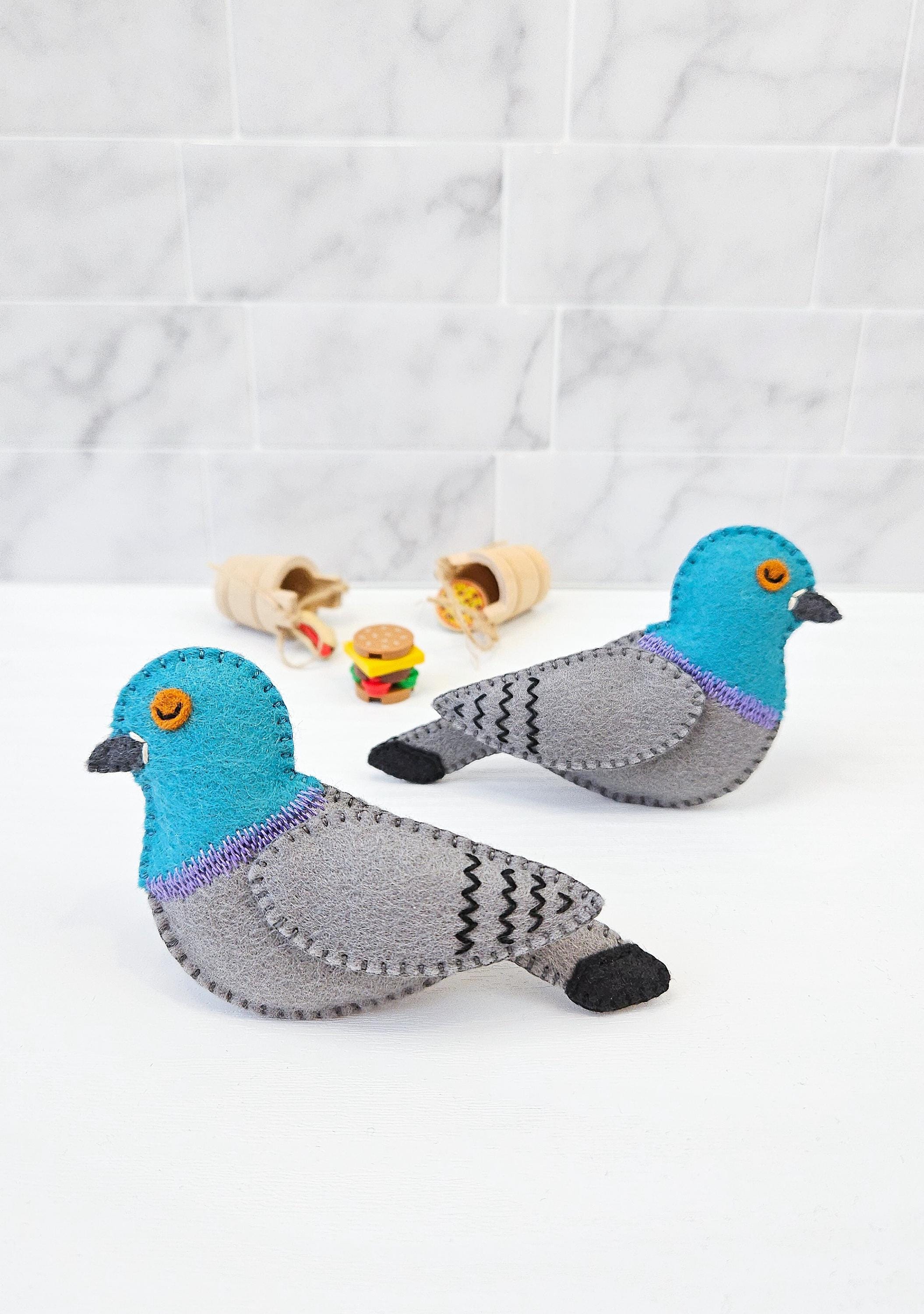 Felt Pigeon Sewing Pattern PDF, Easy Bird Ornament DIY, Felt Bird SVG ...