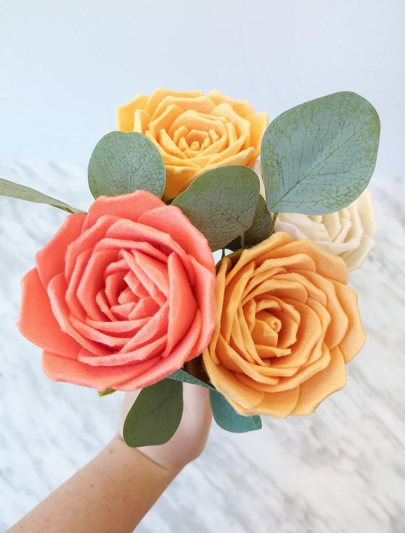 Felt Rose Pattern - SVG & PDF Digital Download. No Sew Flower Template ...