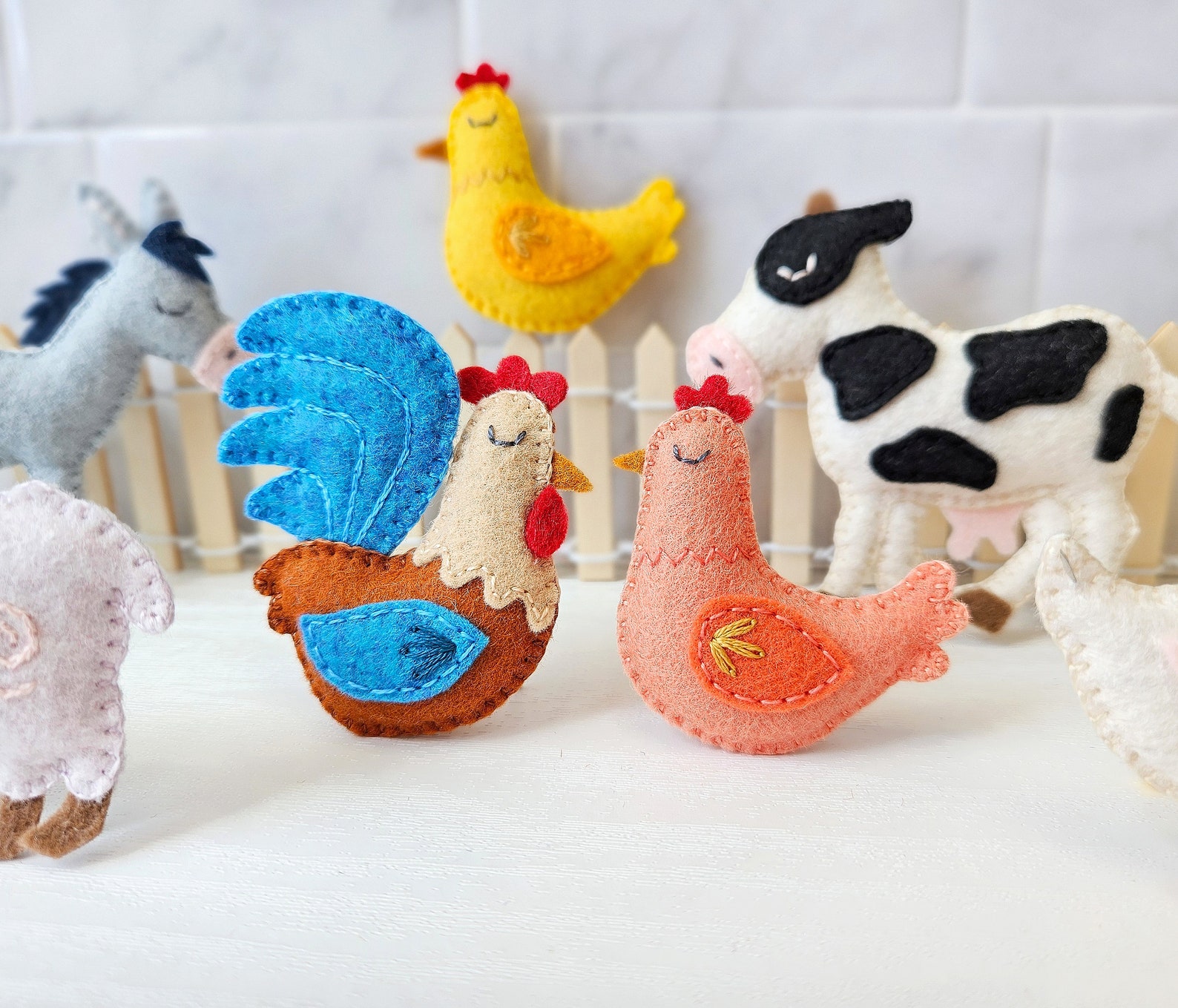 6 Felt Farm Animals Set - PDF & SVG Sewing Patterns, Felt Farm Animal ...