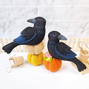 Felt Raven Pattern, Beginner Hand Sewing Tutorial. PDF & SVG Instant ...