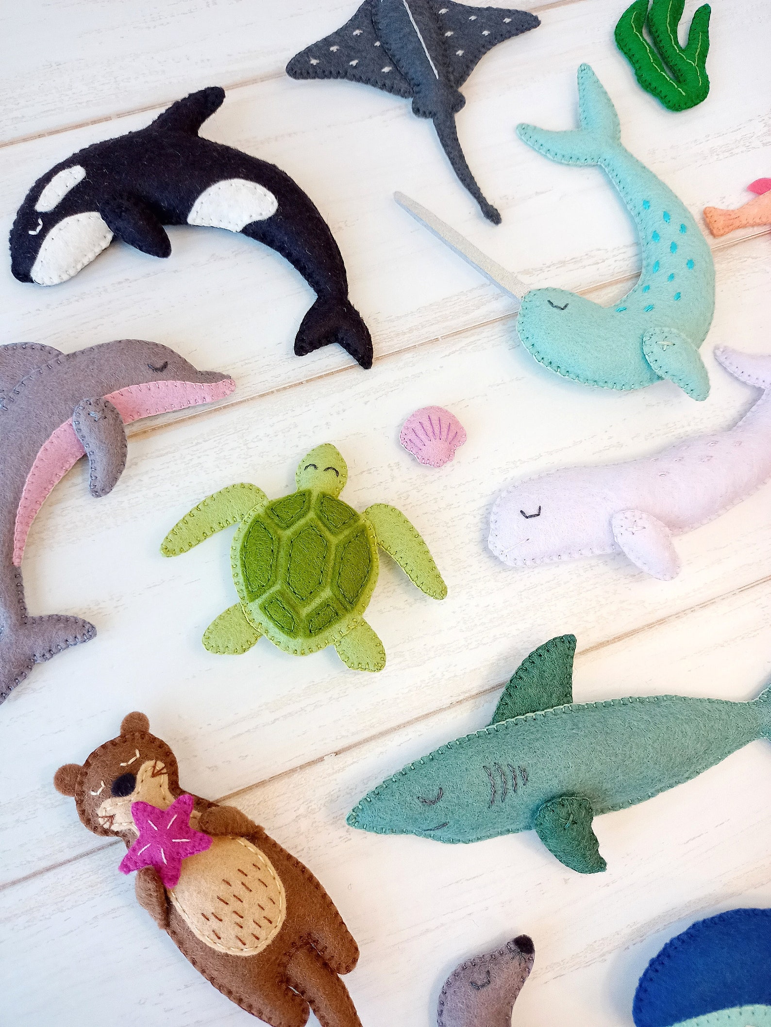 15 Felt Ocean Animal Patterns PDF & SVG Sea Creature - Etsy