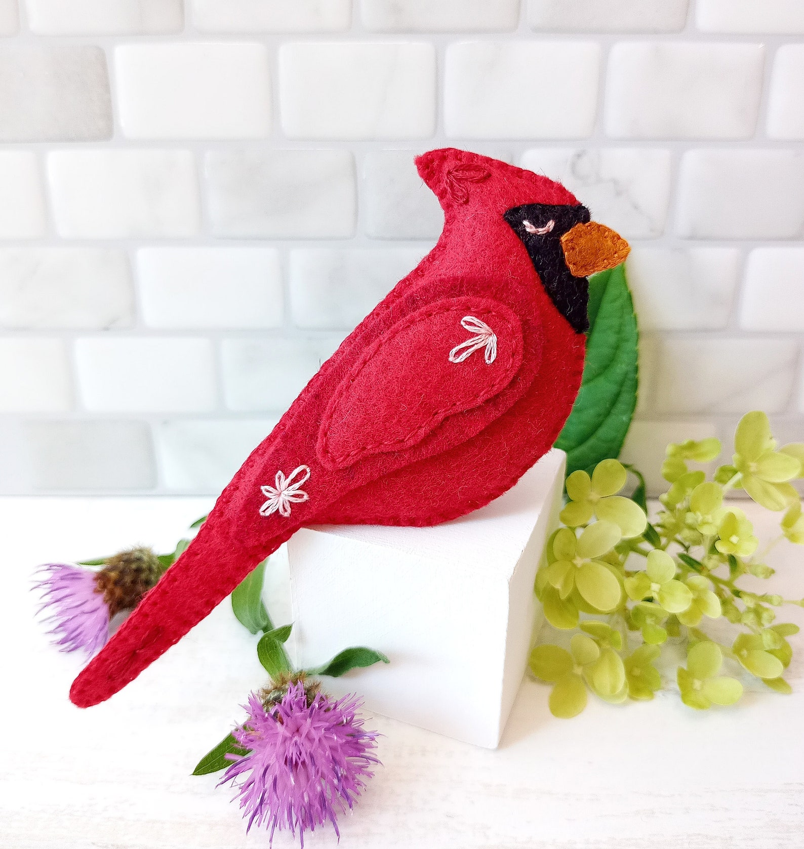 Cardinal Sewing Pattern PDF, Felt Red Bird SVG Instant Download Pattern ...