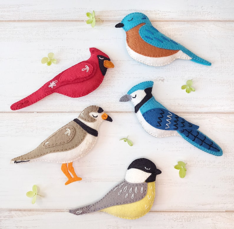 Set of 5 Felt Bird Patterns PDF Sewing Pattern Set Printable - Etsy