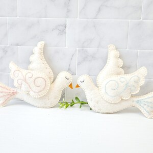 Felt Dove Sewing Pattern PDF, Easy Christmas Felt Ornament DIY, White ...
