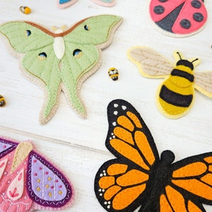 Set of 6 Felt Insects PDF Sewing Patterns, Butterfly, Moths, Bee ...