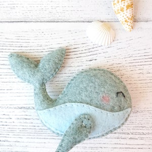 PDF Felt Pattern - Whale Plushie Pattern. Felt Animal Sewing Pattern ...