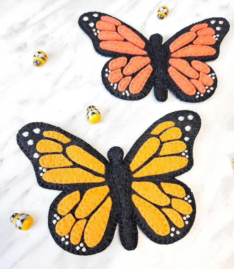 Felt Butterfly Pattern - PDF & SVG Monarch Butterfly. Hand Embroidered ...