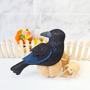 Felt Raven Pattern, Beginner Hand Sewing Tutorial. PDF & SVG Instant ...