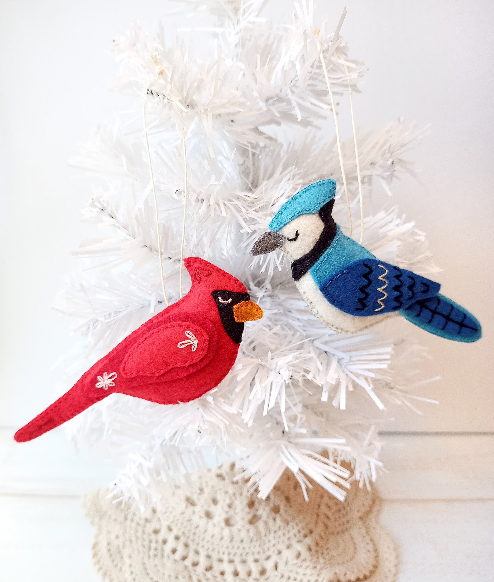 Felt Blue Jay PDF Sewing Pattern, Embroidered Bird Felt Plushie ...