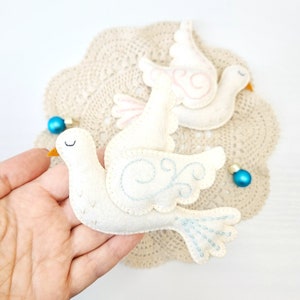 Felt Dove Sewing Pattern PDF, Easy Christmas Felt Ornament DIY, White ...