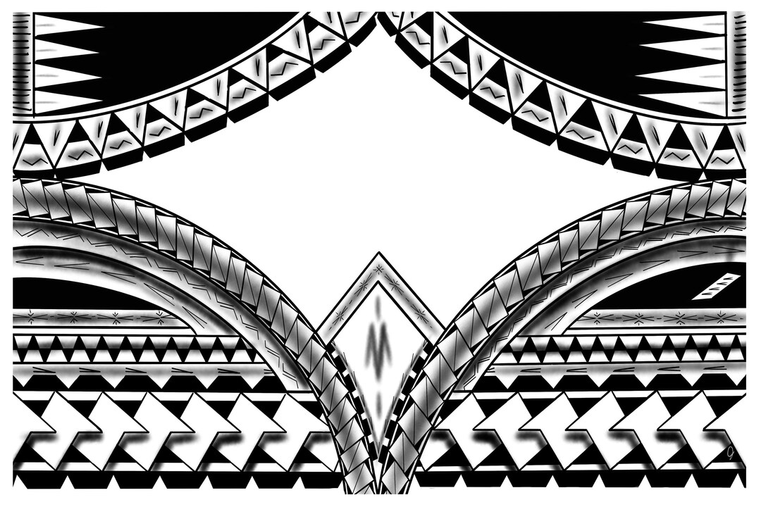 Polynesian Border Digital Art Print | Tribal Motif Design | Modern ...