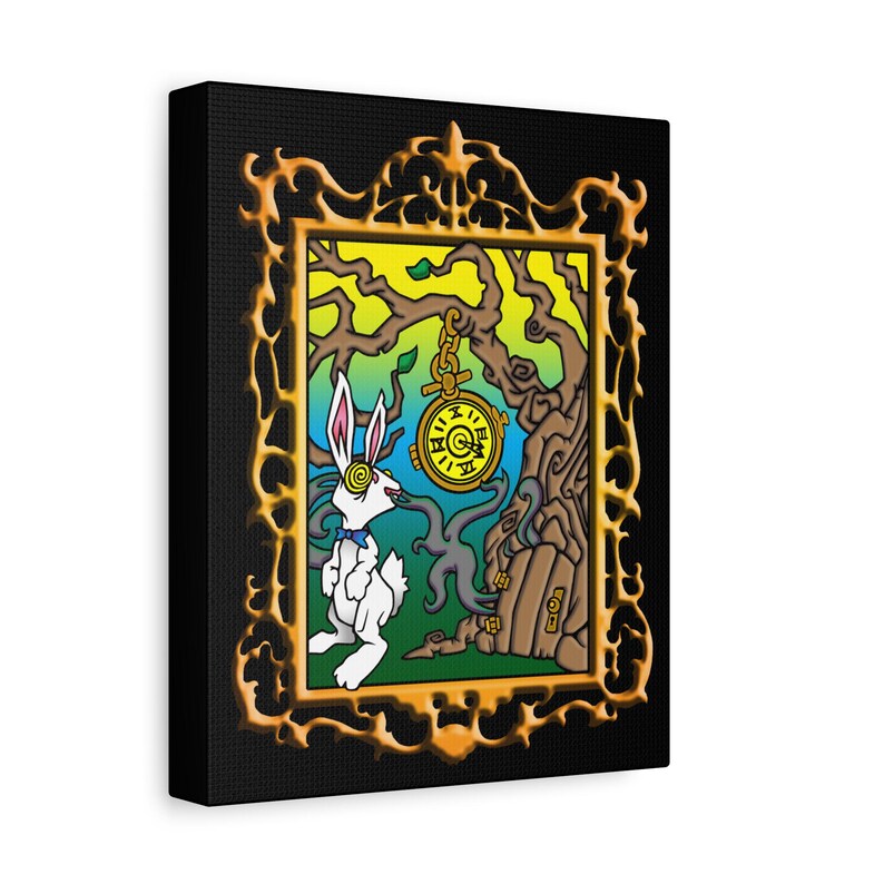 White Rabbit Pocket Watch Alice in Wonderland Art Matte Canvas - Etsy