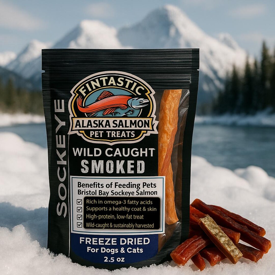 Freeze Dried Alaska Wild Caught Smoked Sockeye Salmon Pet Treats 2.5 ...