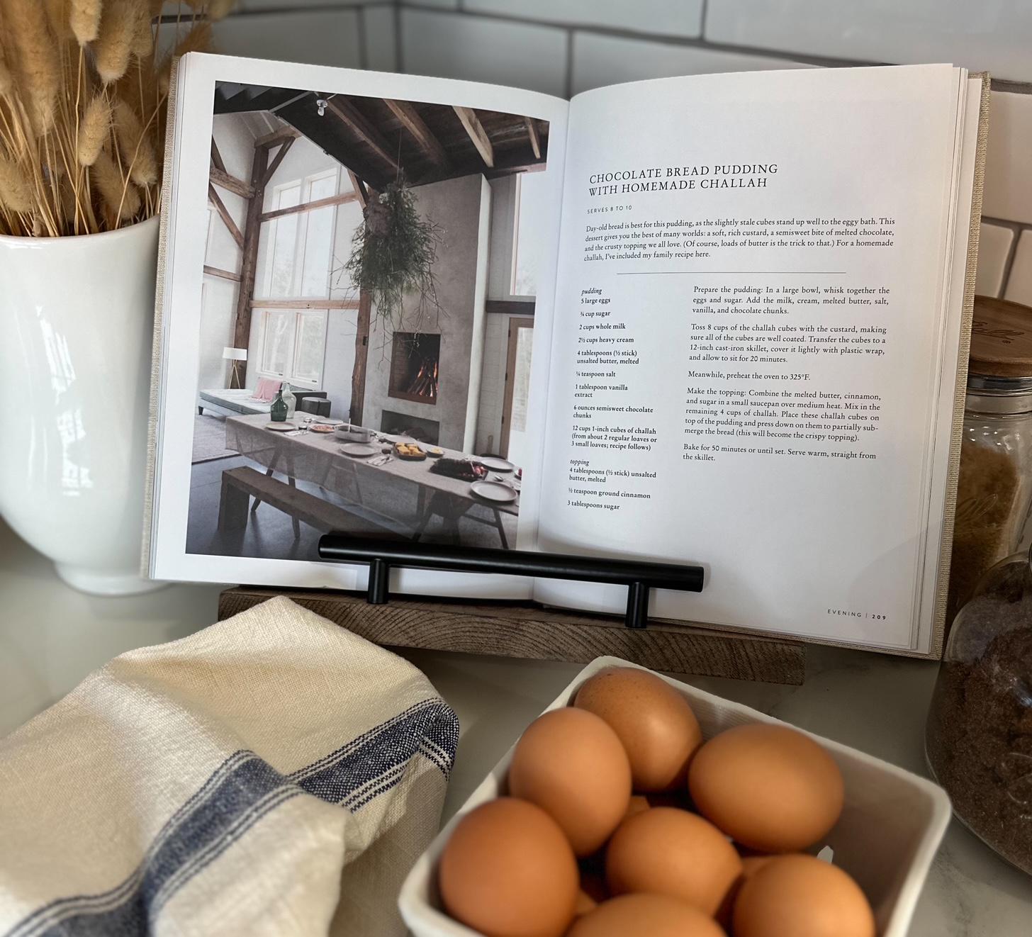 Handmade Wood Cookbook Kitchen Recipe Stand Holder Decor Coastal ...