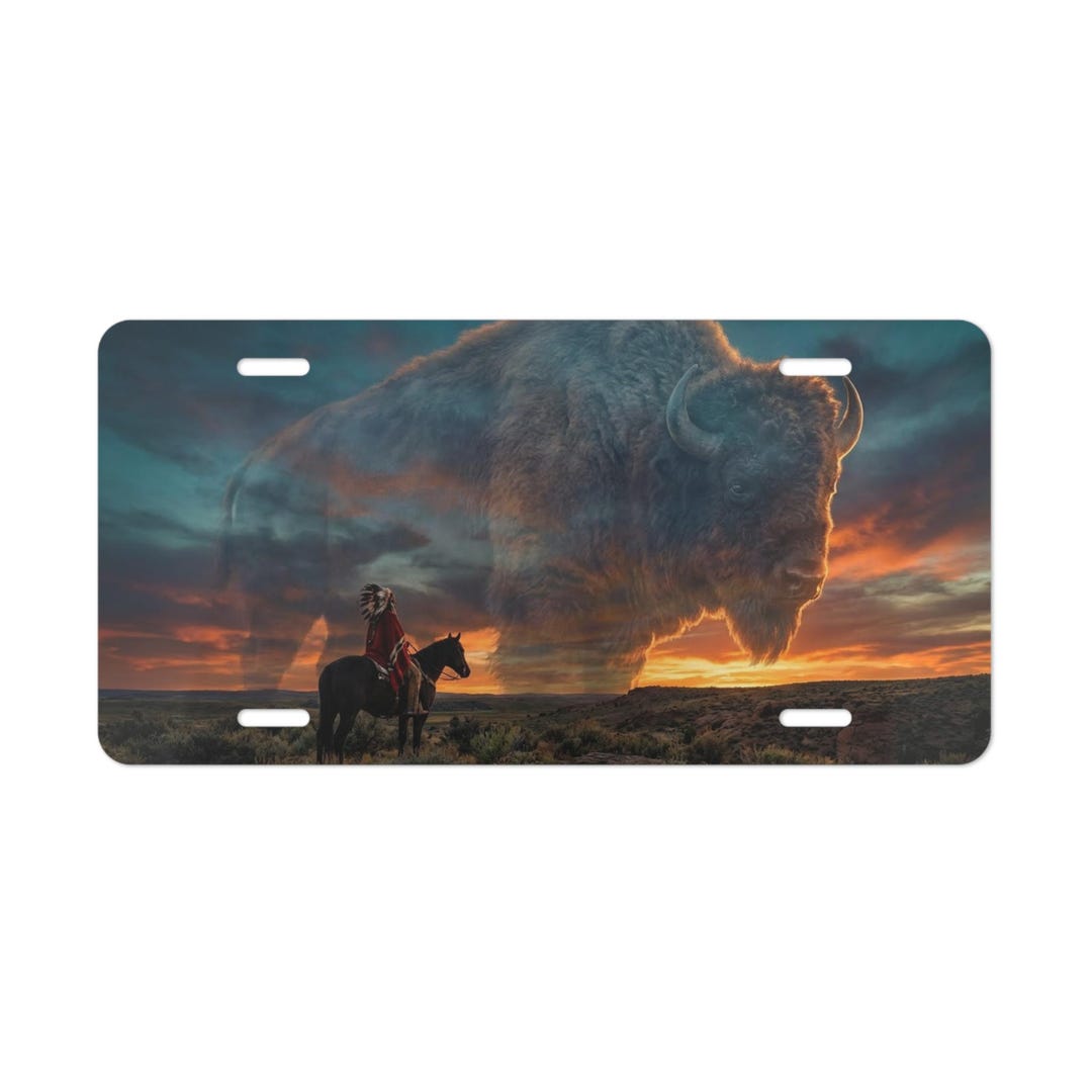 Native American Spirit Bison License Plate, Western Car Decor - Etsy