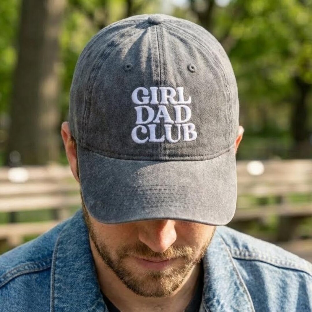 Girl Dad Club Embroidered Hat, Washed Cotton Twill - Etsy