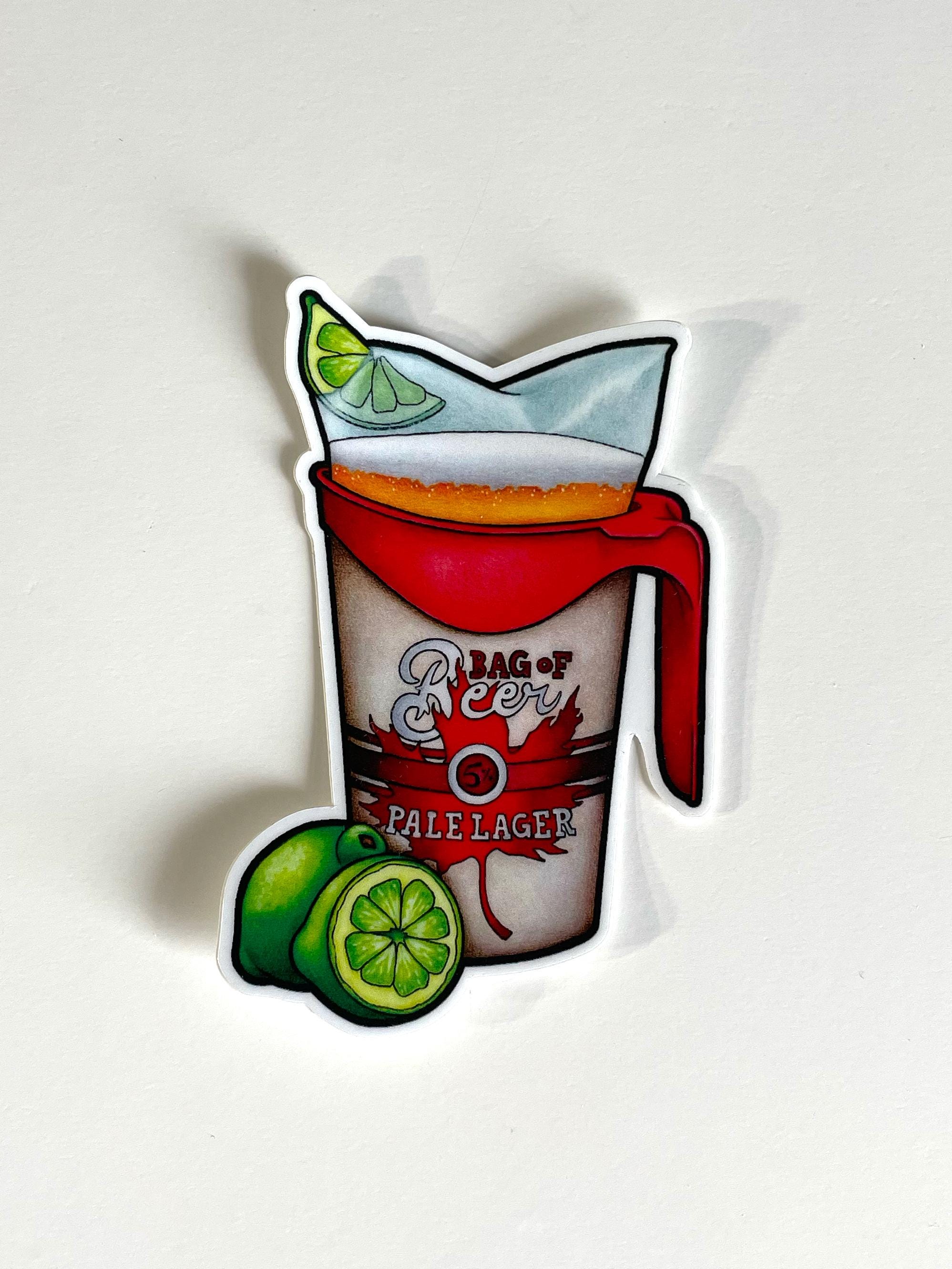 Illustrated Bag of Beer Vinyl Sticker - Etsy