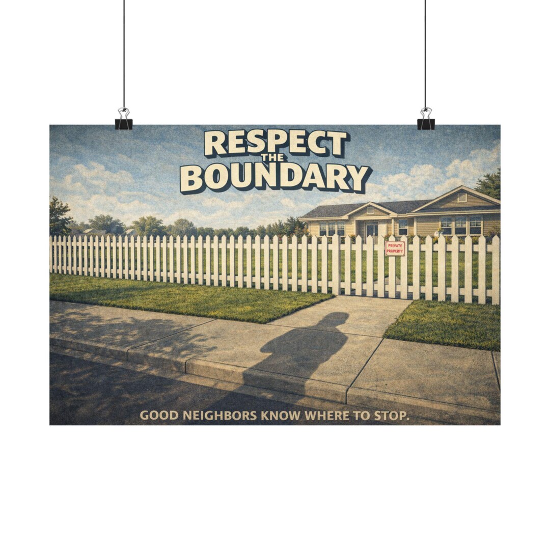 Respect the Boundary Poster | Matte Horizontal Home Wall Art - Etsy