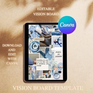 Editable Vision Board Kit Vision Board Template Printable Vision Board ...