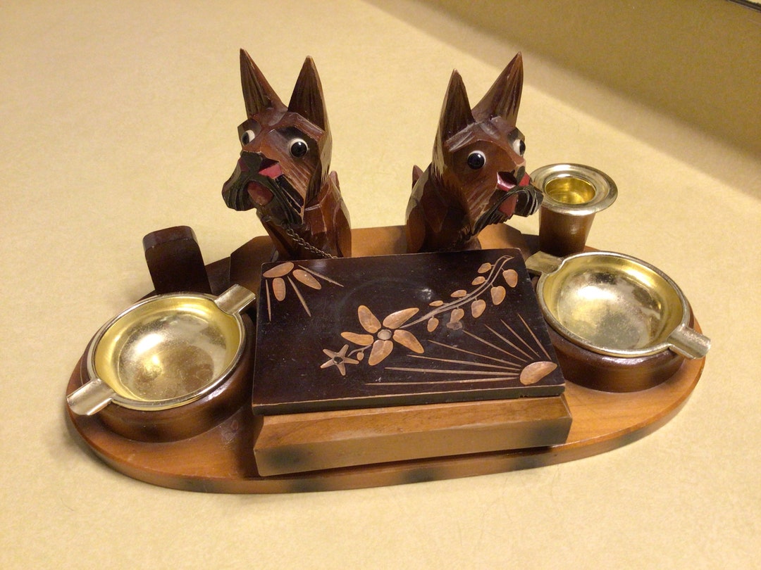 Ash Trays Scottie Dogs Black Forest Smoking Set Coffee Table Set - Etsy