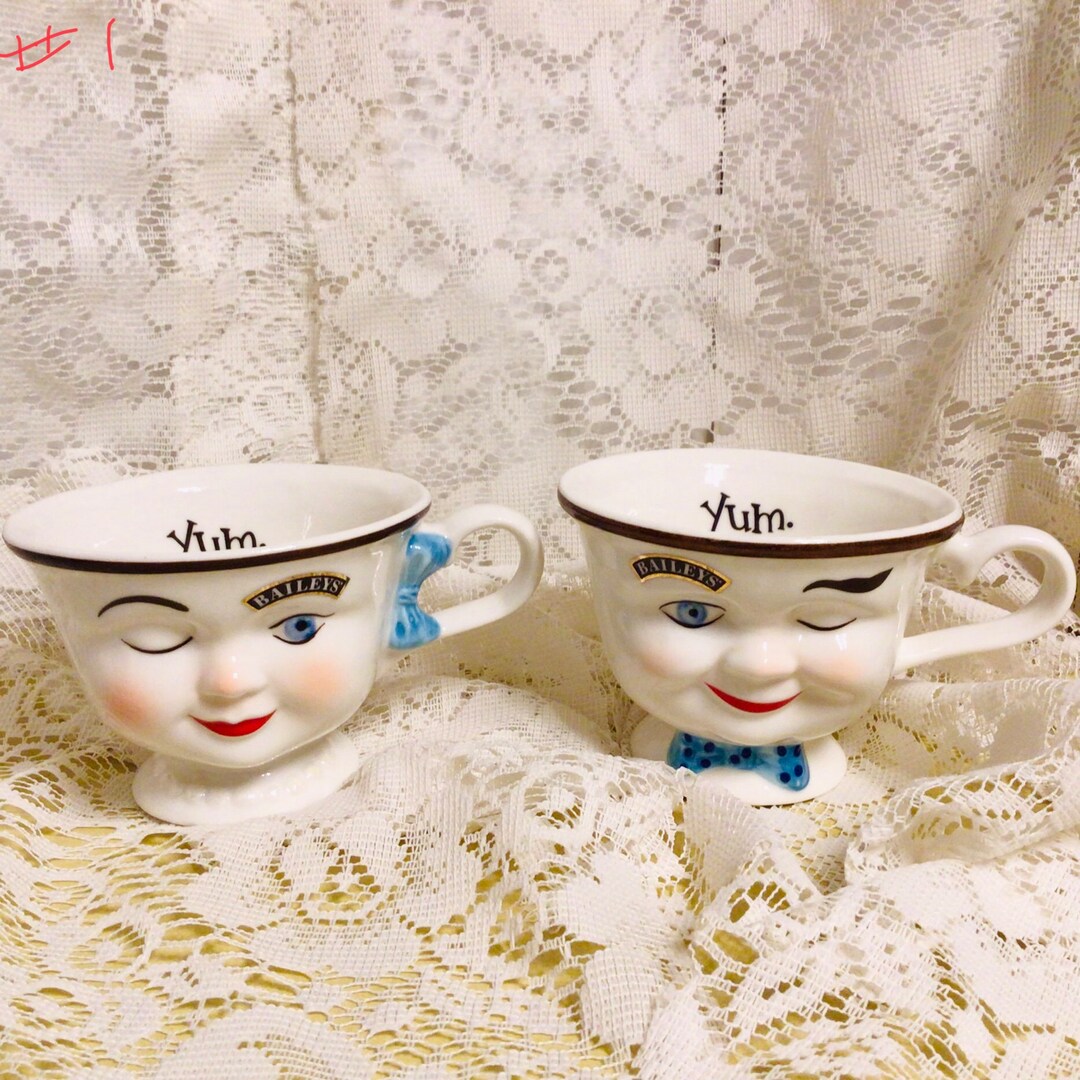 Tea Cup Baileys Irish Cream Winking Eye Tea Cups Yum Yum! Set of Two - Etsy